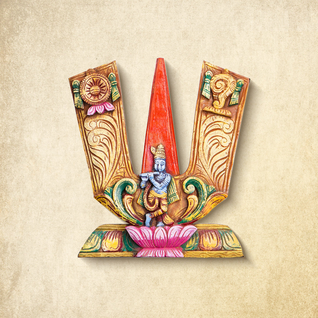 Multicolored Thirumaal Thirumann Wall Decor – Shilpashastra